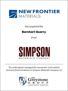 Greystone Advises Simpson Materials on Sale of Barnhart Quarry to New ...